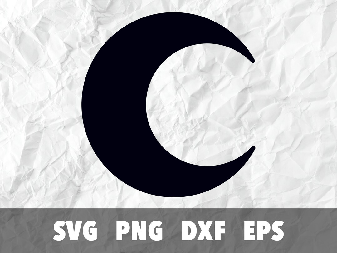 Simple Moon Crescent SVG - Etsy