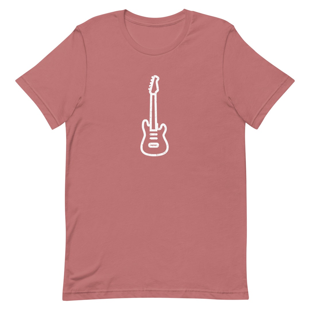 Minimal Electric Guitar Icon T-shirt, Rock Music Tee, Guitarist ...