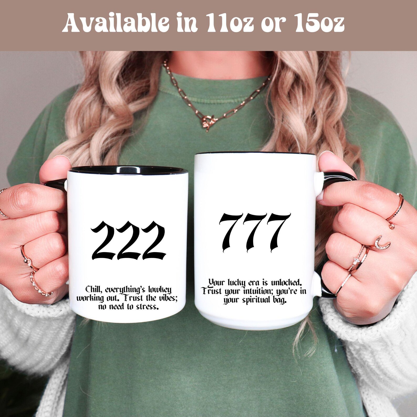 Angel Numbers Mug, Black Accent Coffee Mug, 11oz or 15oz, Angel Number ...