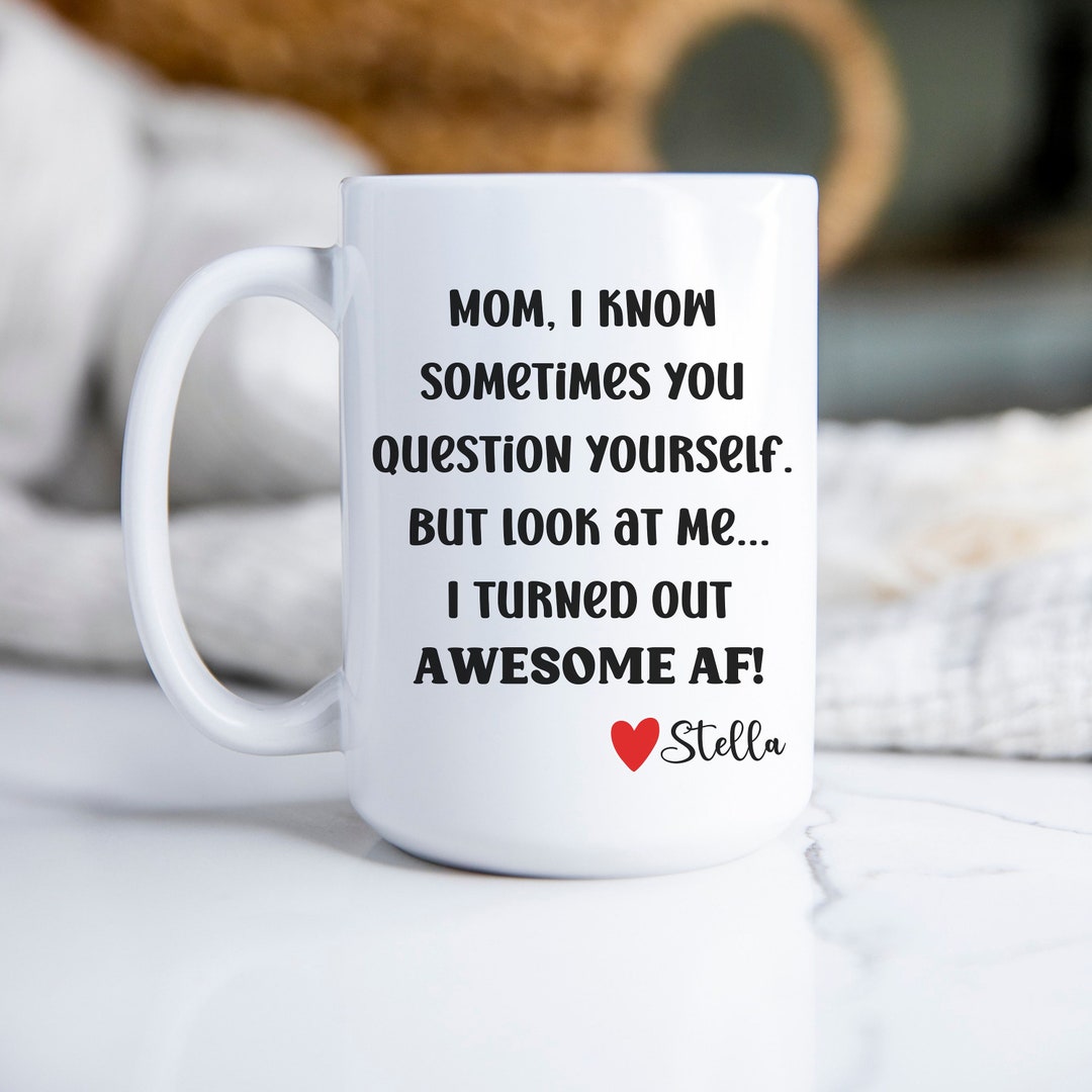 Personalized Mom Mug, Awesome AF Mom Mug, Funny Mom Mug, Custom Mother ...