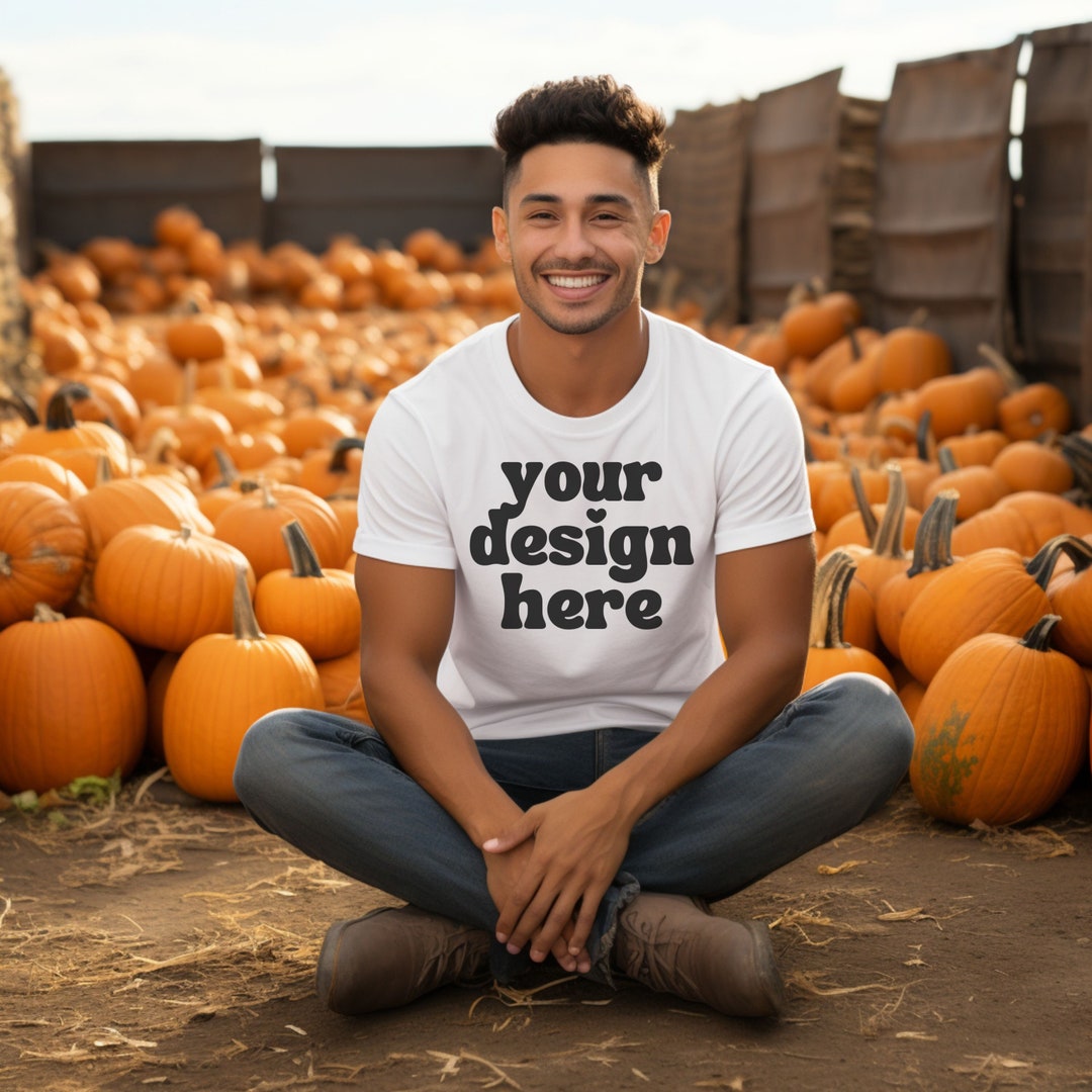 Autumn Mockup, White T-shirt Mockup, BC3001 Mockup, Bella Canvas Mockup ...