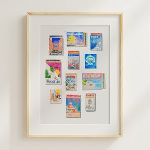 Watercolor Vintage Travel Matchbox Prints Set of 3 - Etsy