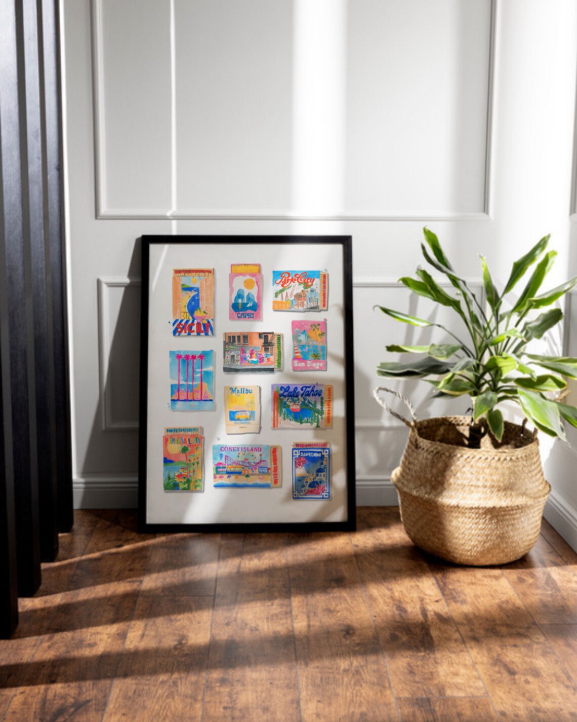 Watercolor Vintage Travel Matchbox Prints Set of 3 - Etsy