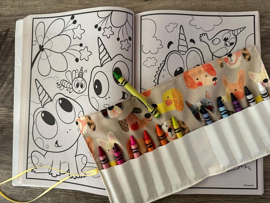 Kids Travel Crayon Holder • Roll up Crayon Holder - Etsy