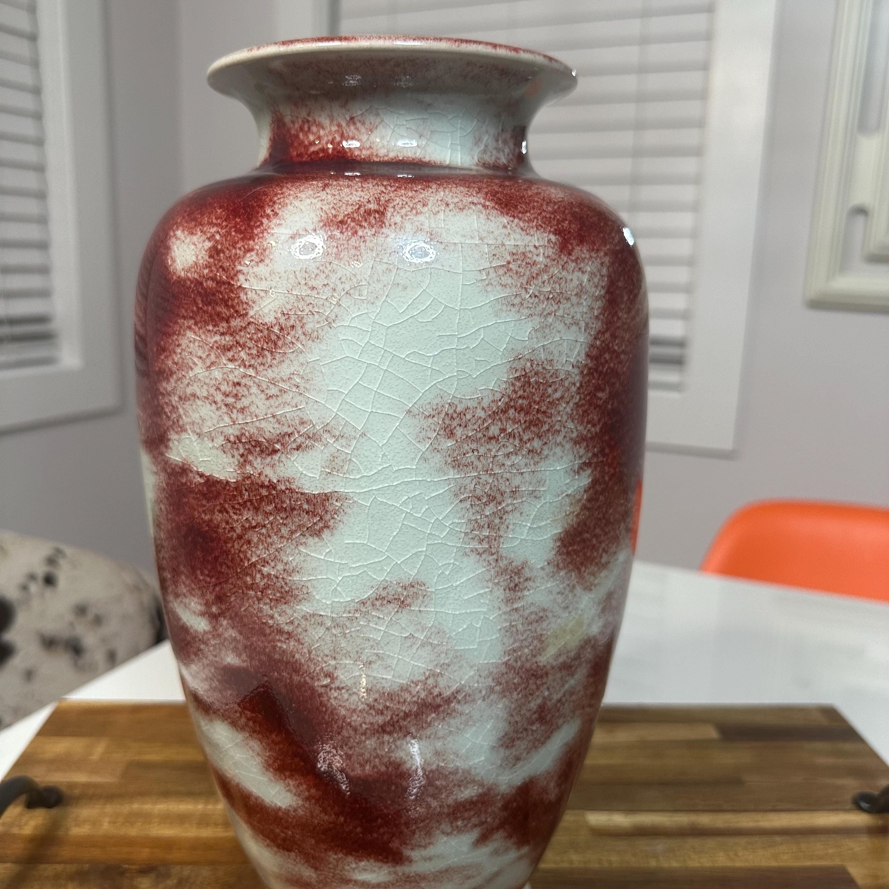 Vintage Chinese Jun Ware Fambe Glaze Yaobian Large Vase, Marked, 12.5 ...