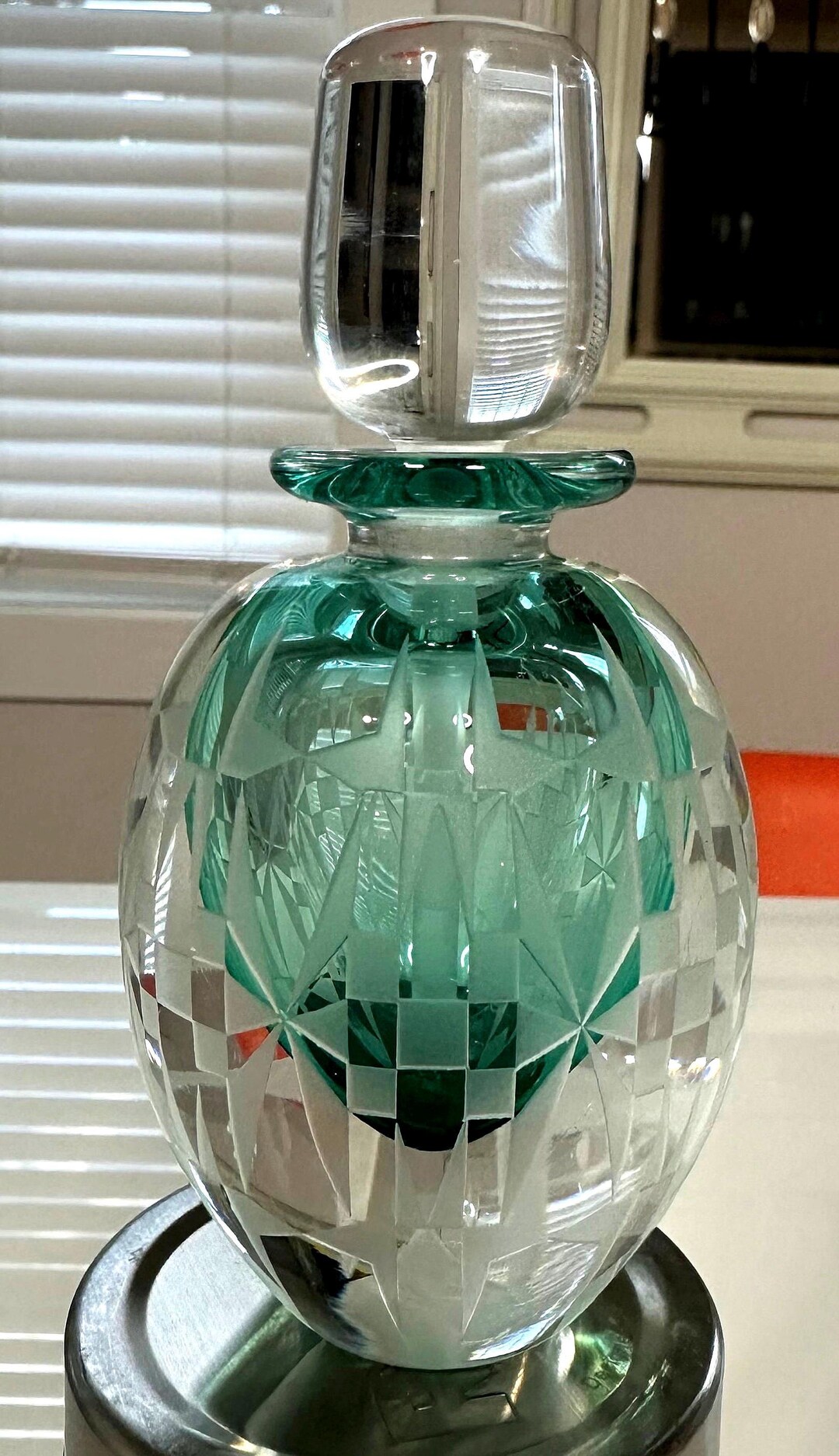 Renowned Artist GARY GENETTI Etched ART Glass Perfume Bottle Signed ...