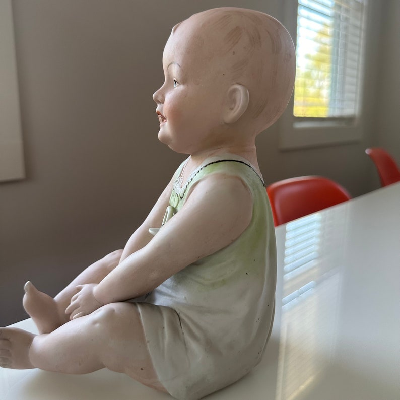 GEBRUDER HEUBACH German Bisque Porcelain Piano Baby Boy Figurine 8 ...