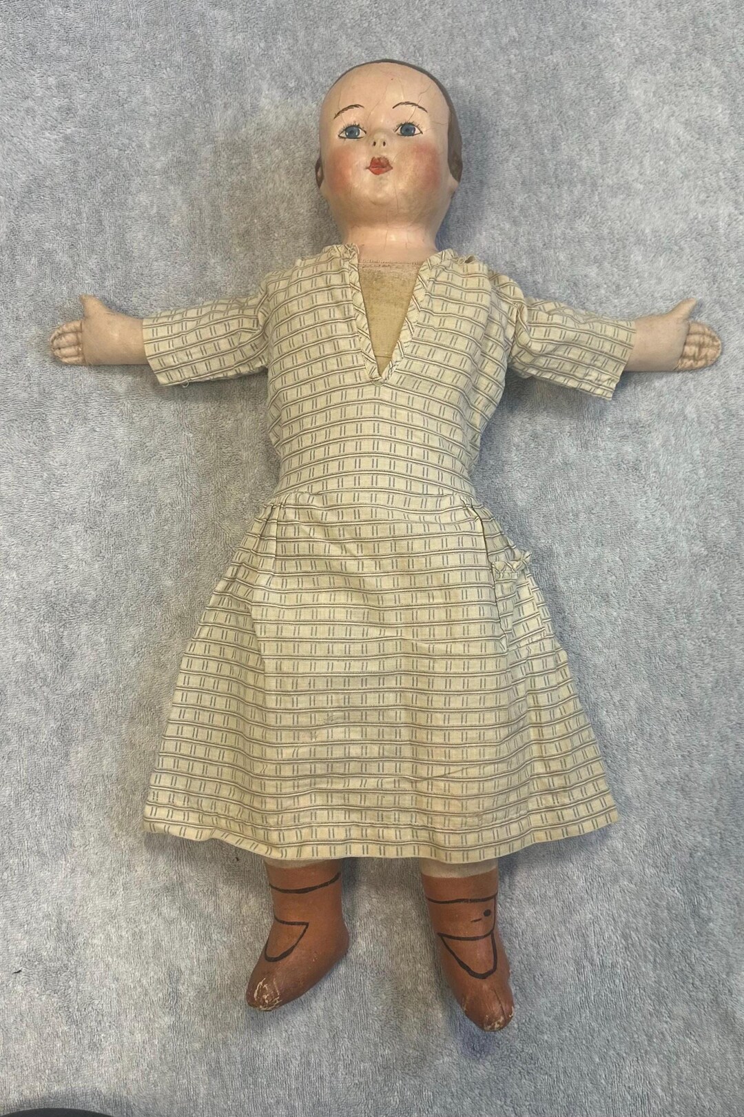 Original Rare 23" Ella Smith Alabama Baby Doll Blue Eyes Antique Marked ...