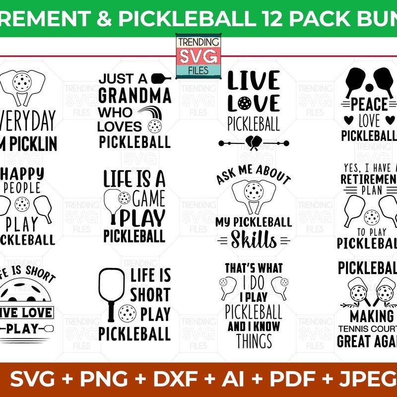 Pickleball Svg Bundle - Etsy
