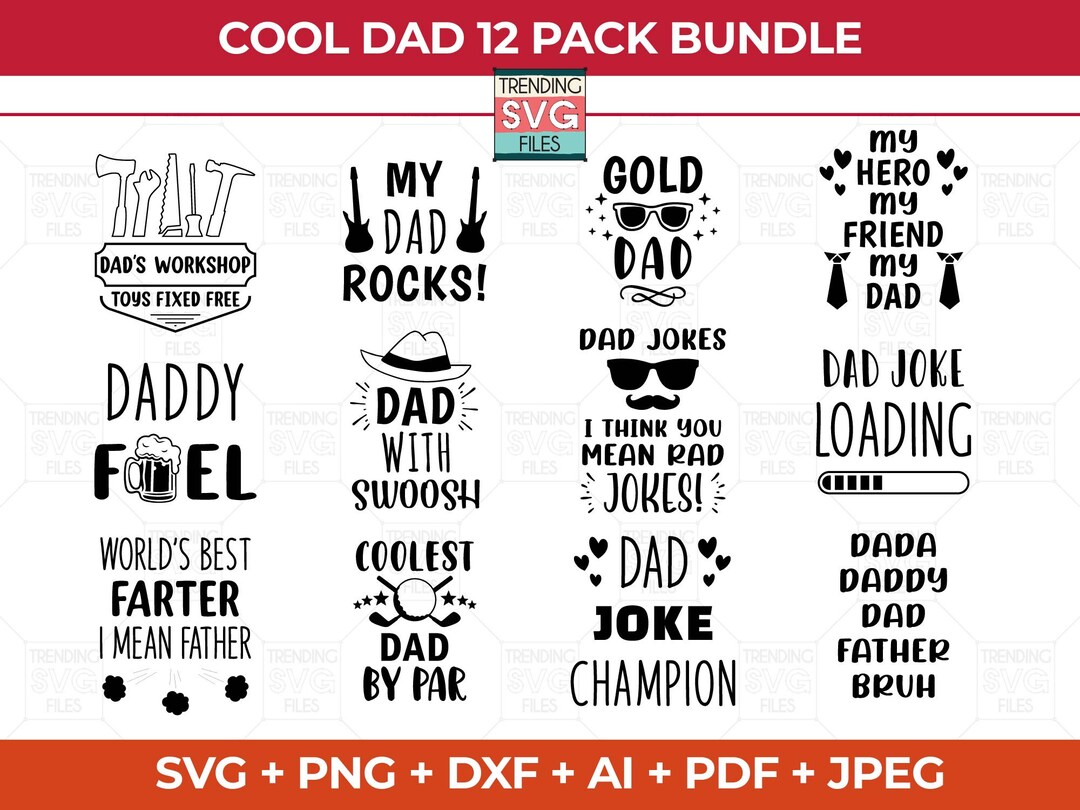 Best Dad Svg Files, Commercial Use Fathers Day Svg Bundle, Cut Files ...