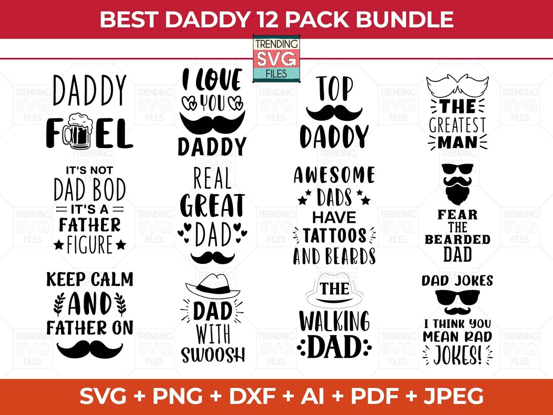 Funny Svg Bundle, Father's Day Design, Commerical Use Dad Svg File for ...