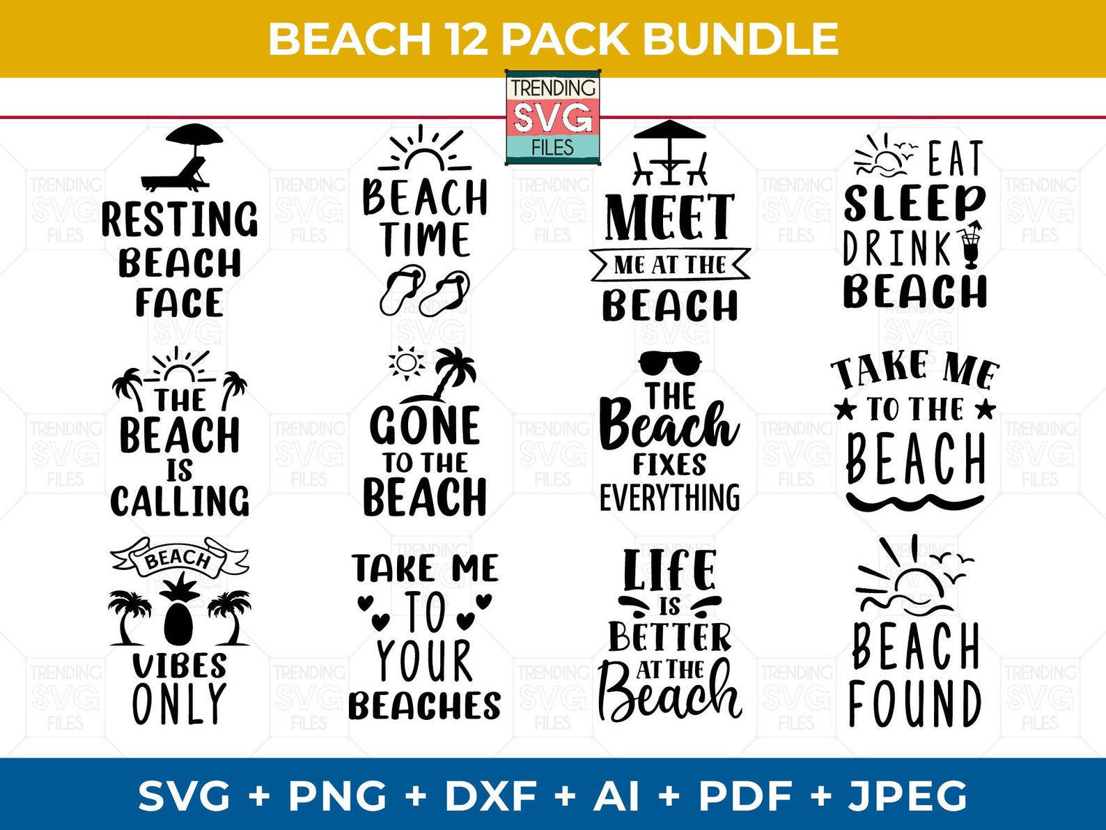 Vacation Bundle SVG, Commercial Use Beach Quotes Summer Png, Cricut Cut ...