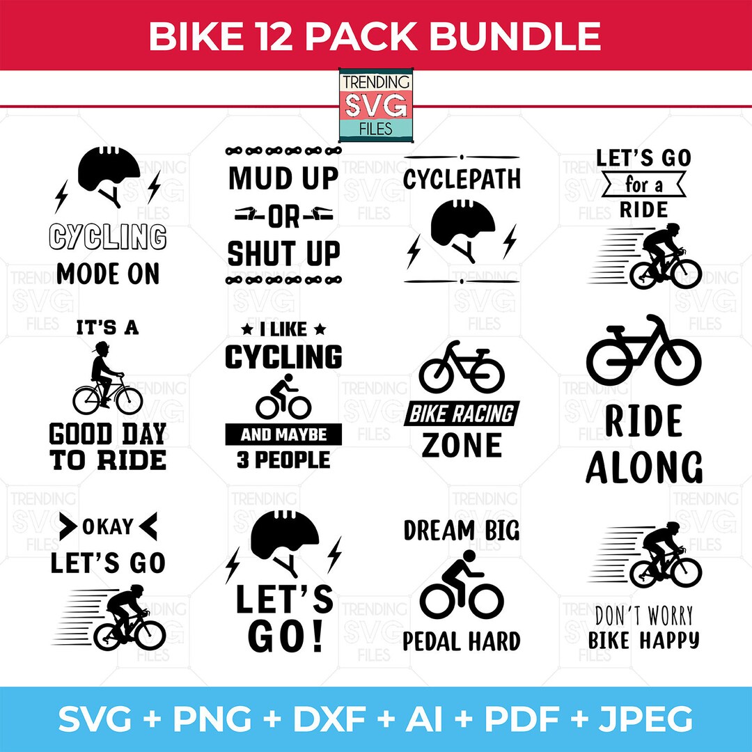 Commercial Use Biking Svg Bundle, Cycologist Png, Cycopath Cut File for ...