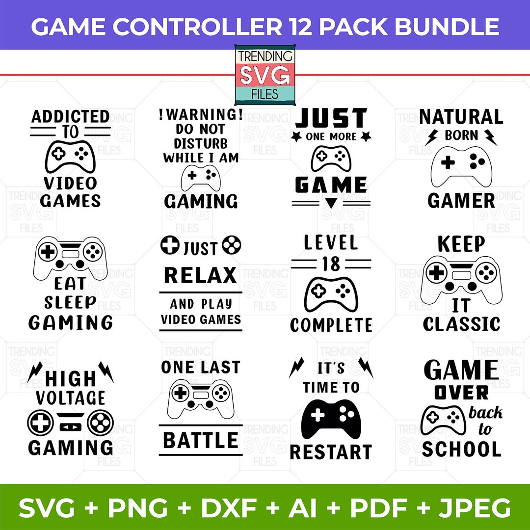 Video Game Svg Bundle, Gamer Shirt Design, Game Controller Png ...