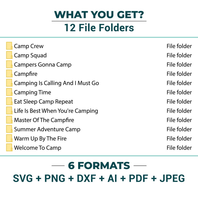 Camping Svg Cricut Cut File, Summer Camp Png, Commercial Use Bundle ...