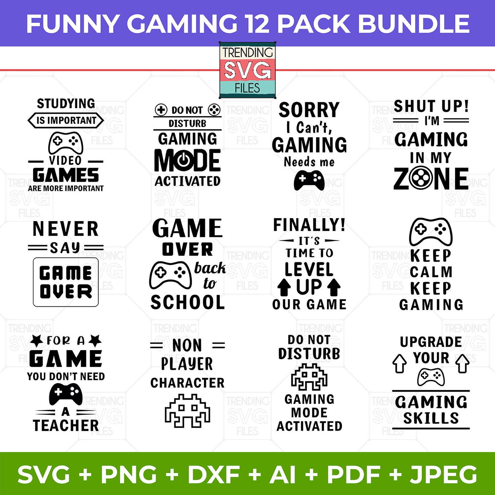 Gamer Svg for Cricut, Game Controller Png Bundle, Commercial Use Video ...