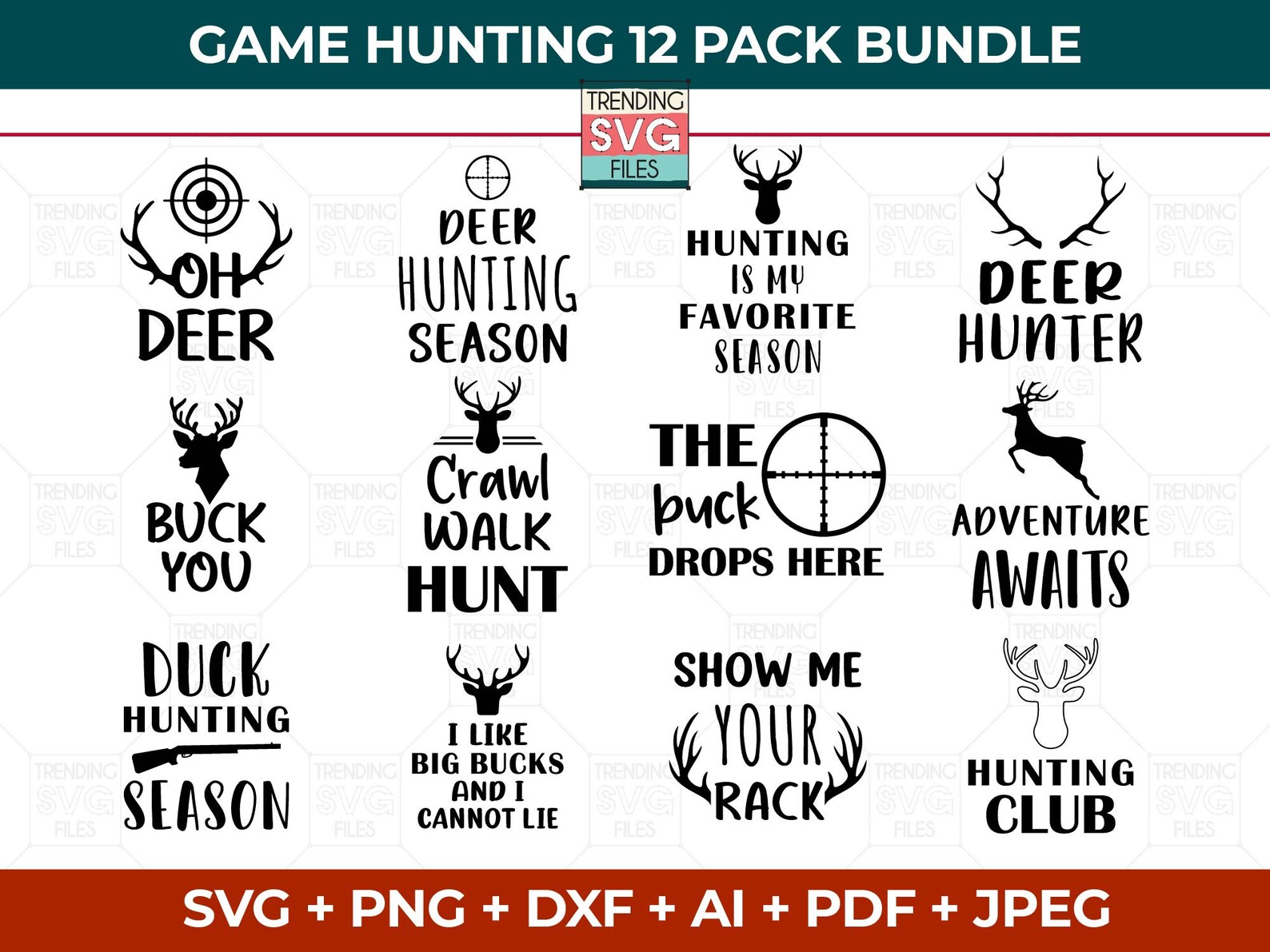 Hunting Svg Bundle, Cricut Cut Files, Silhouette Design, Men's Hunting ...