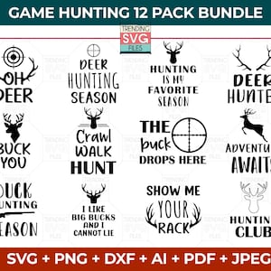 Hunting Svg Bundle, Cricut Cut Files, Silhouette Design, Men's Hunting ...