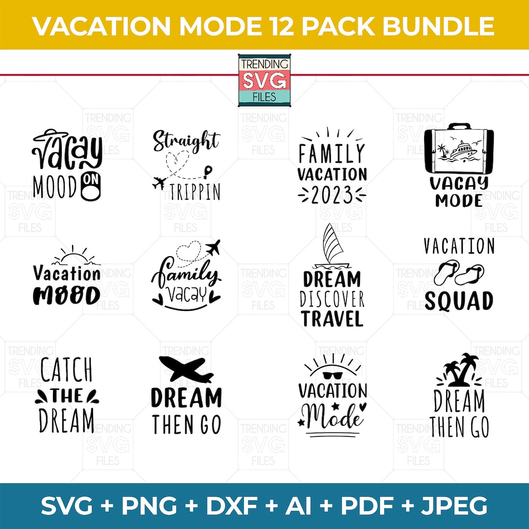 Vacation Svg Bundle, Travel Shirt Design, Commercial Use Holiday Png ...
