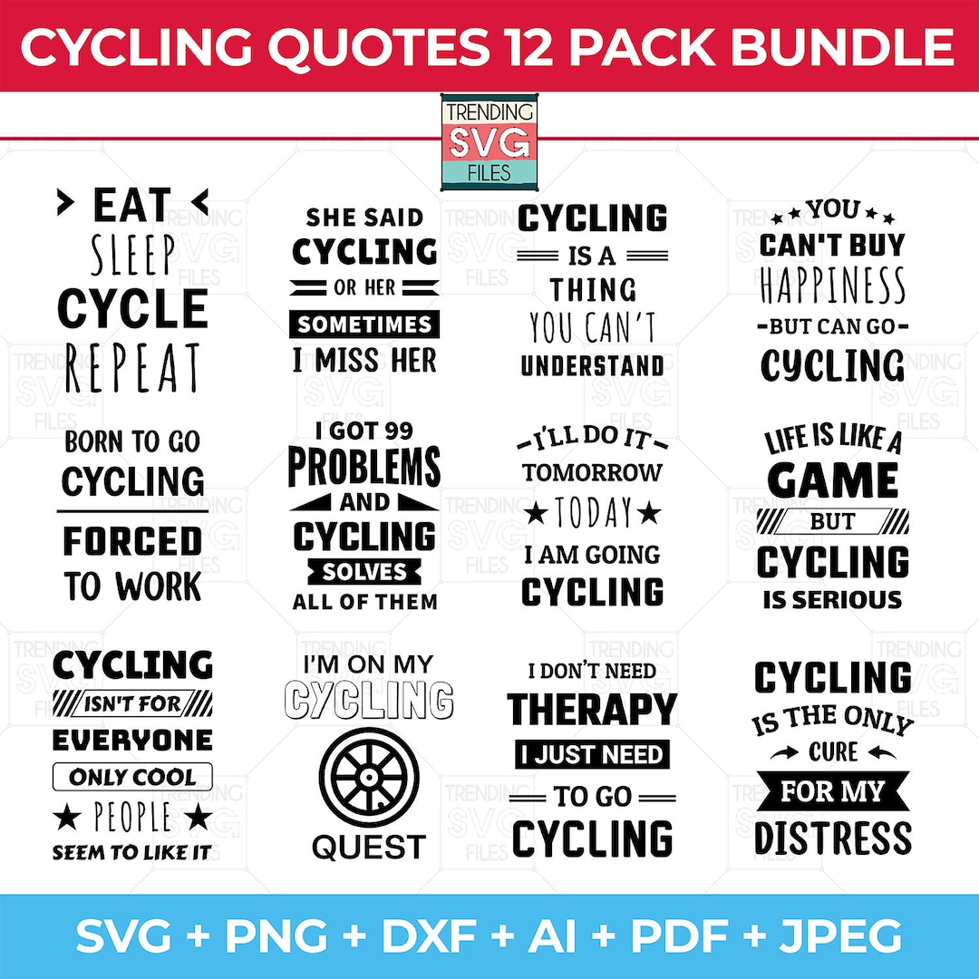 Biking Svg File Bundle, Cycling Png, Cycopath Shirt Design, Commercial ...