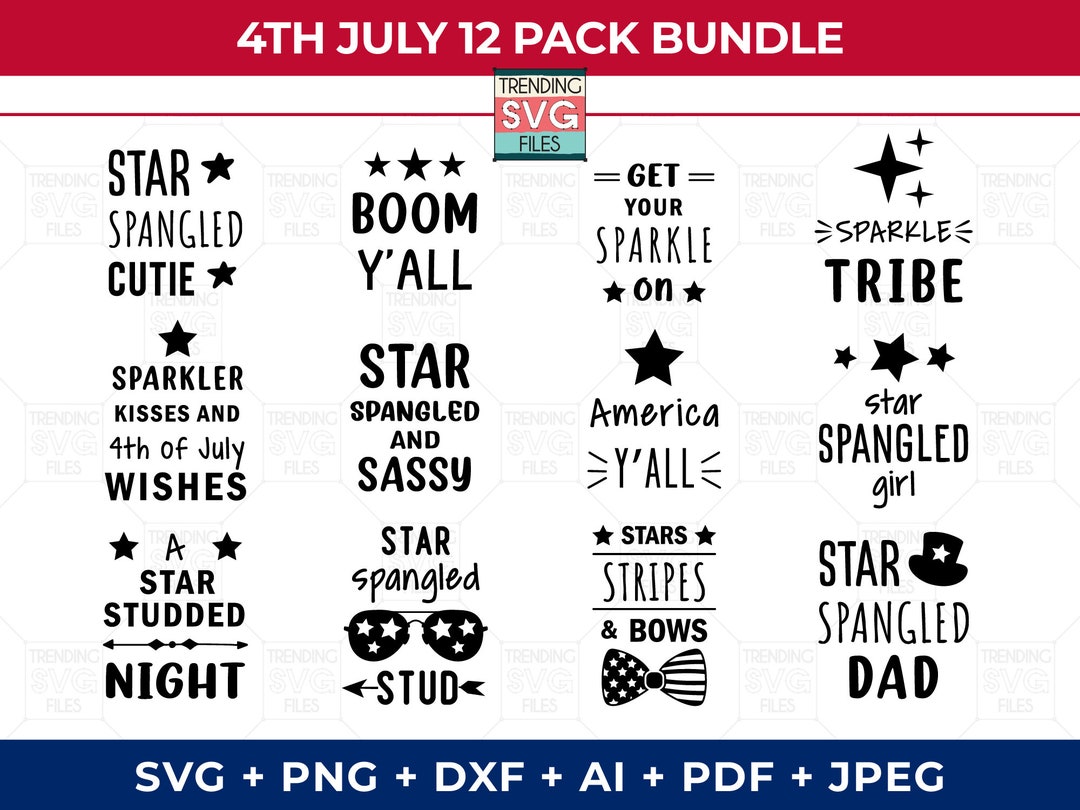 July 4th SVG Bundle, USA Flag Svg, Freedom Day Gift Cricut Designs, USA ...