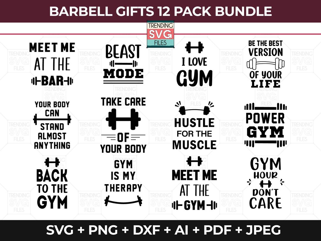 Gym Sign Svg File, Gym Tshirt Pdf, Commercial Use Gym Quote Png Bundle ...