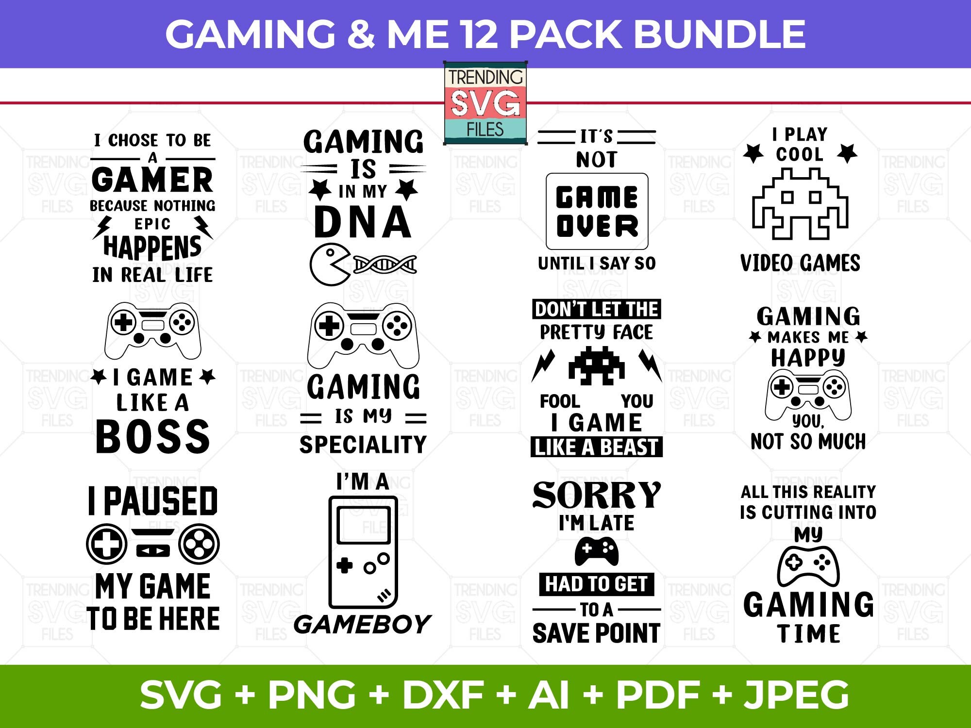 Gaming Svg File, Commercial Use Gamer Svg Bundle, Cut File for Cricut ...