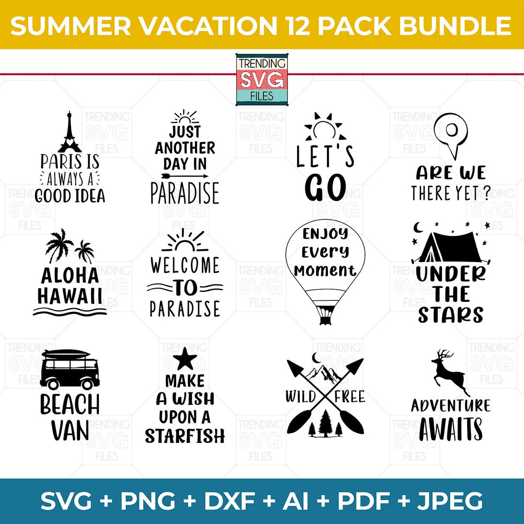 Beach Vibes Svg Bundle, Vacation Png, Commercial Use Holiday Clipart ...