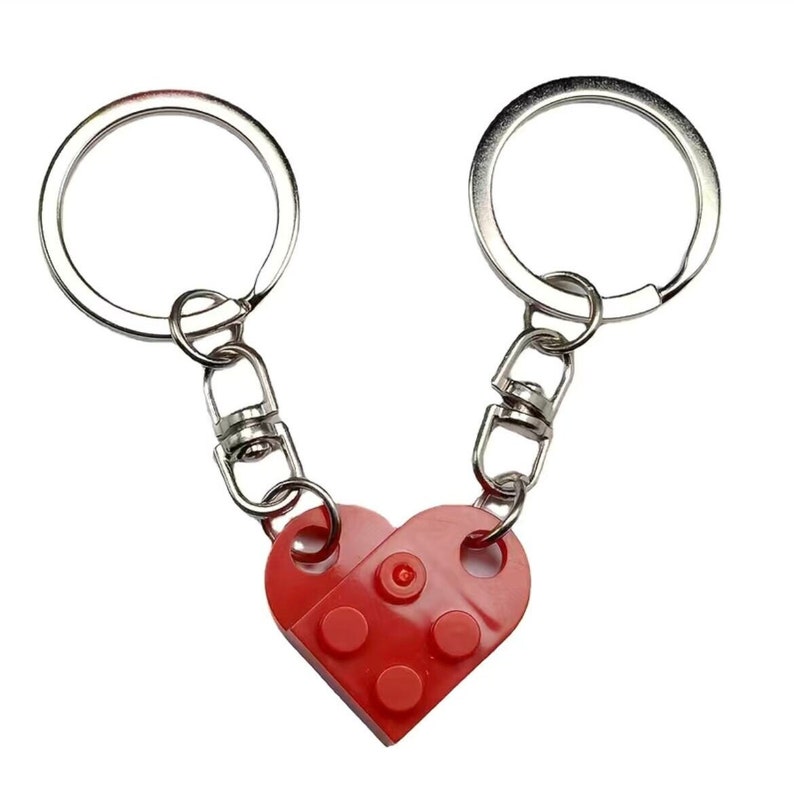 Two Piece Lego Heart Keychain for Partners/couples/friends - Etsy