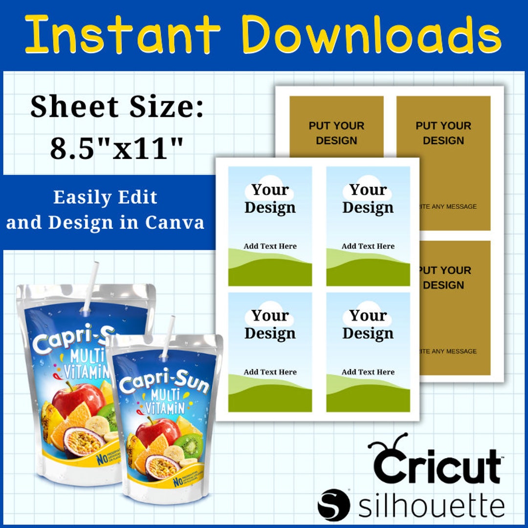 Caprisun Template Svg, Capri Sun Party Favor Mockups Bundle, Juice ...