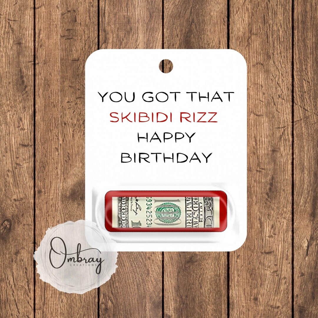 Skibidi Rizz Birthday Money Card - Gift for Tween Teen - Gen Z Slang ...