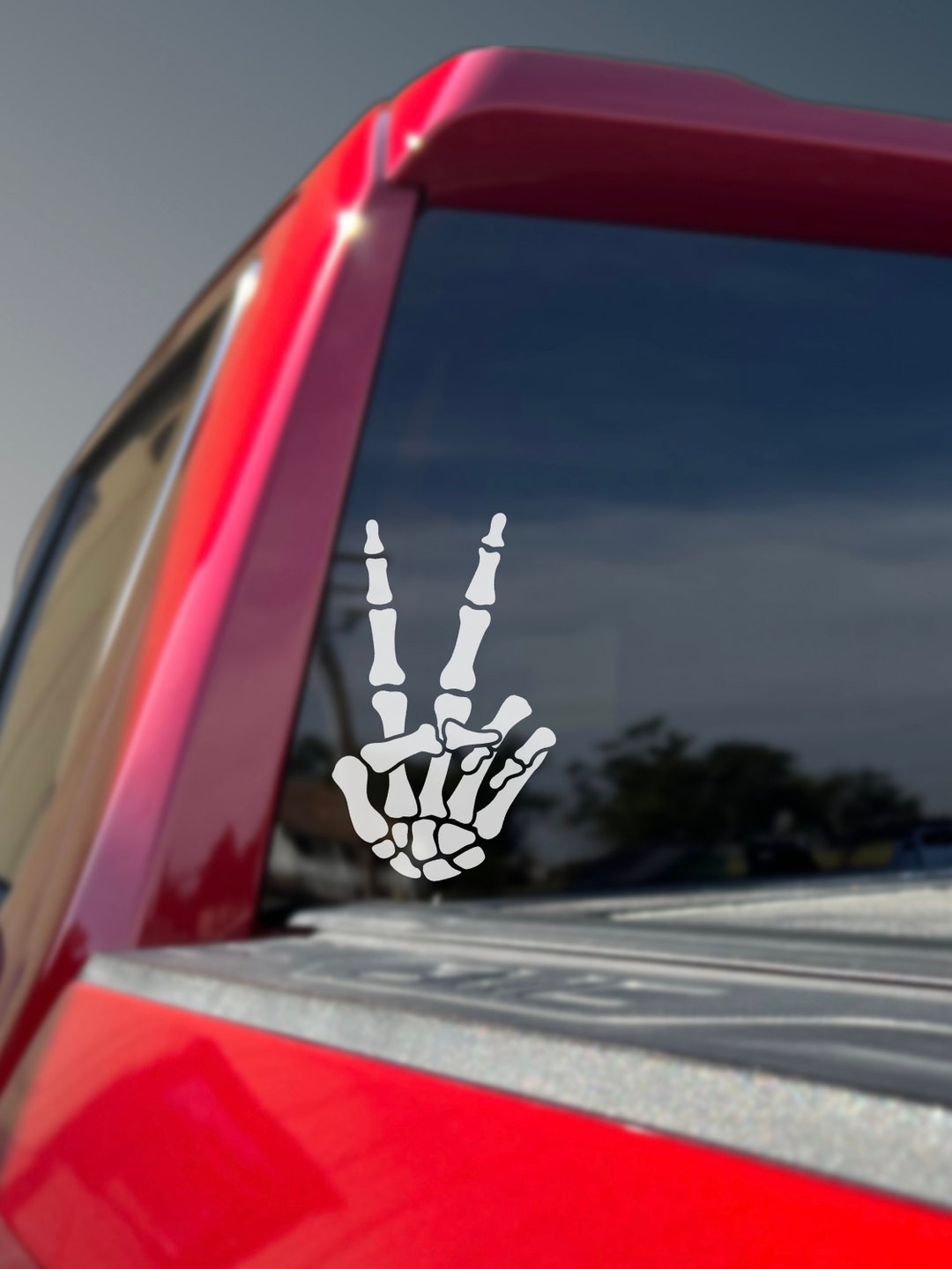 Peace Skeleton Hand Decal - Holographic - Metallic - Halloween Sticker ...