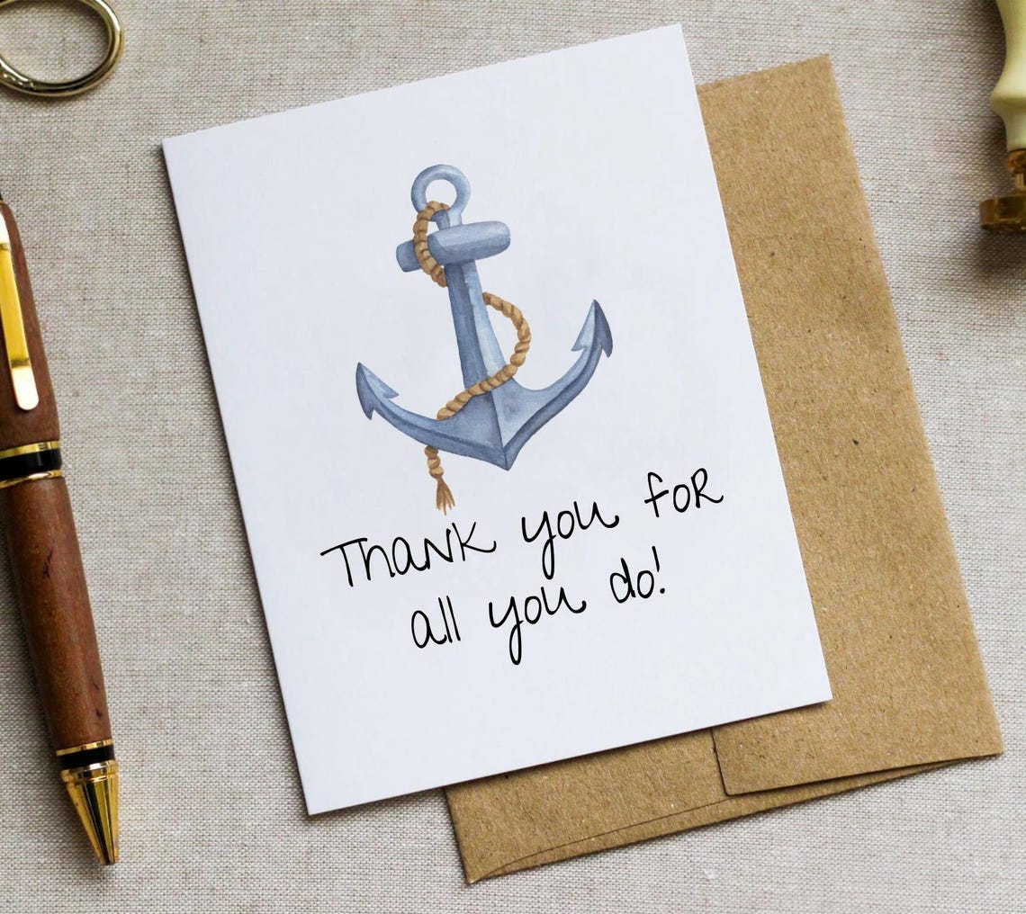 Cruise Crew Appreciation Card - Nautical Thank You - Crew Tip Cash ...