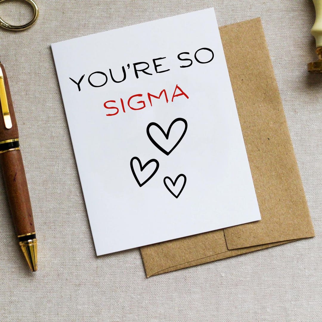 Funny Valentine’s Day Sigma Card - Gen Z Language - Humor - Gift for Teen - Teenager - Greeting ...