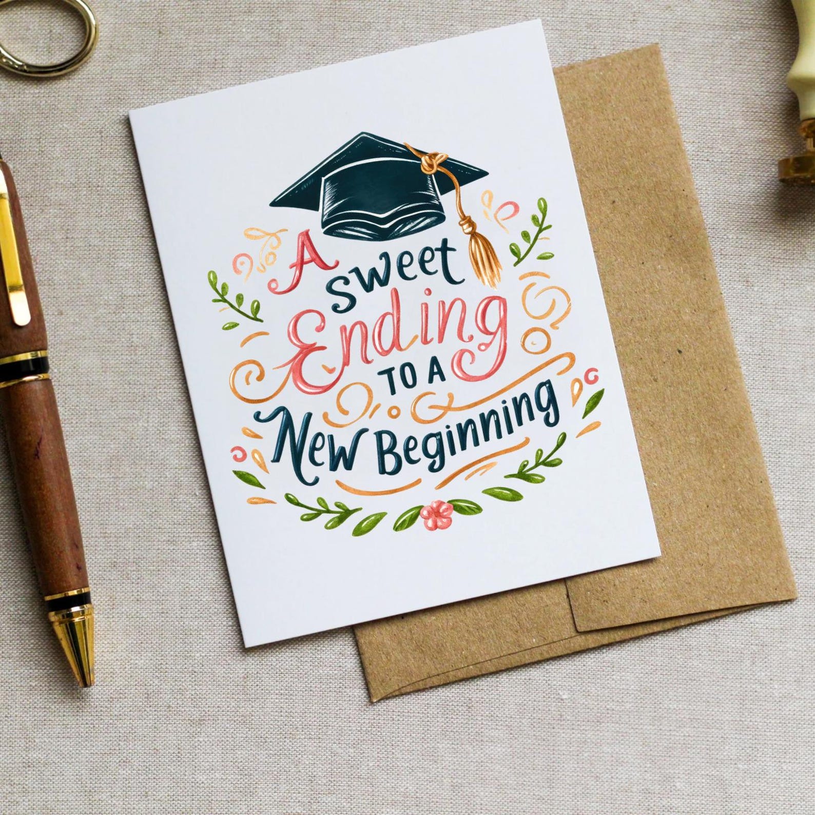 Graduation Card - A Sweet Ending to a New Beginning - Senior - High ...