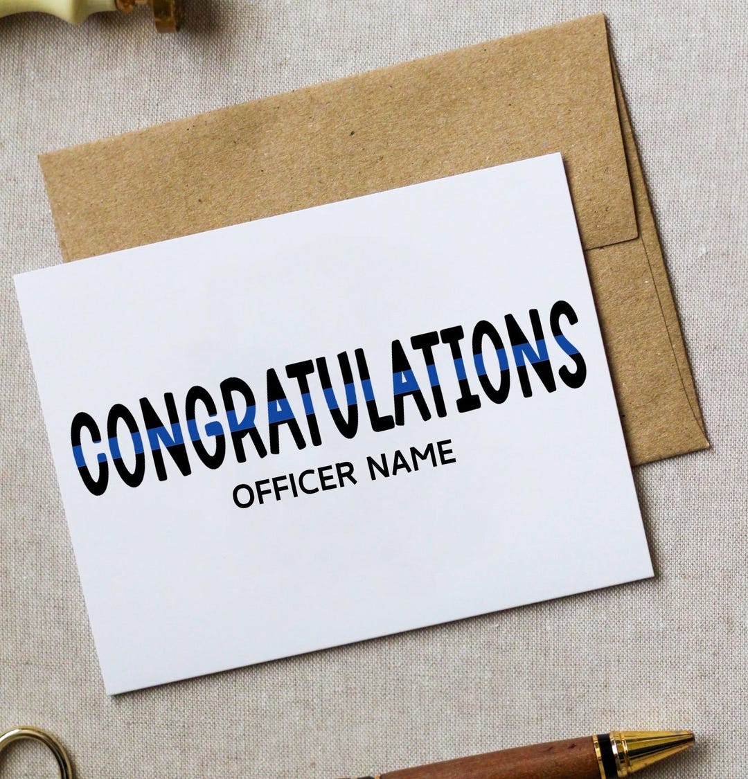 Personalized Police Card - Academy Graduation - Promotion - Thin Blue ...