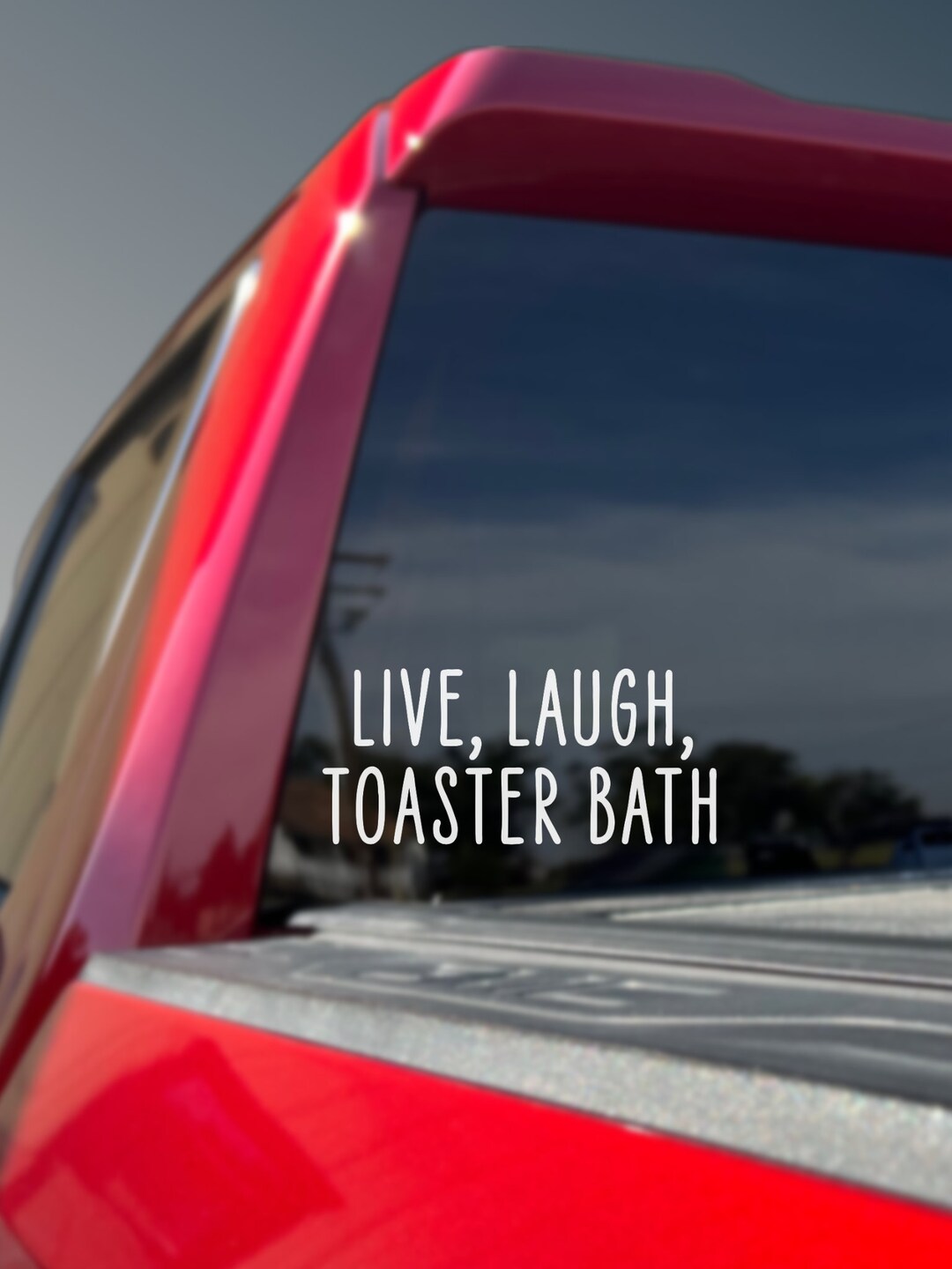 Live Laugh Toaster Bath - Holographic - Metallic - Window Decal - Car ...