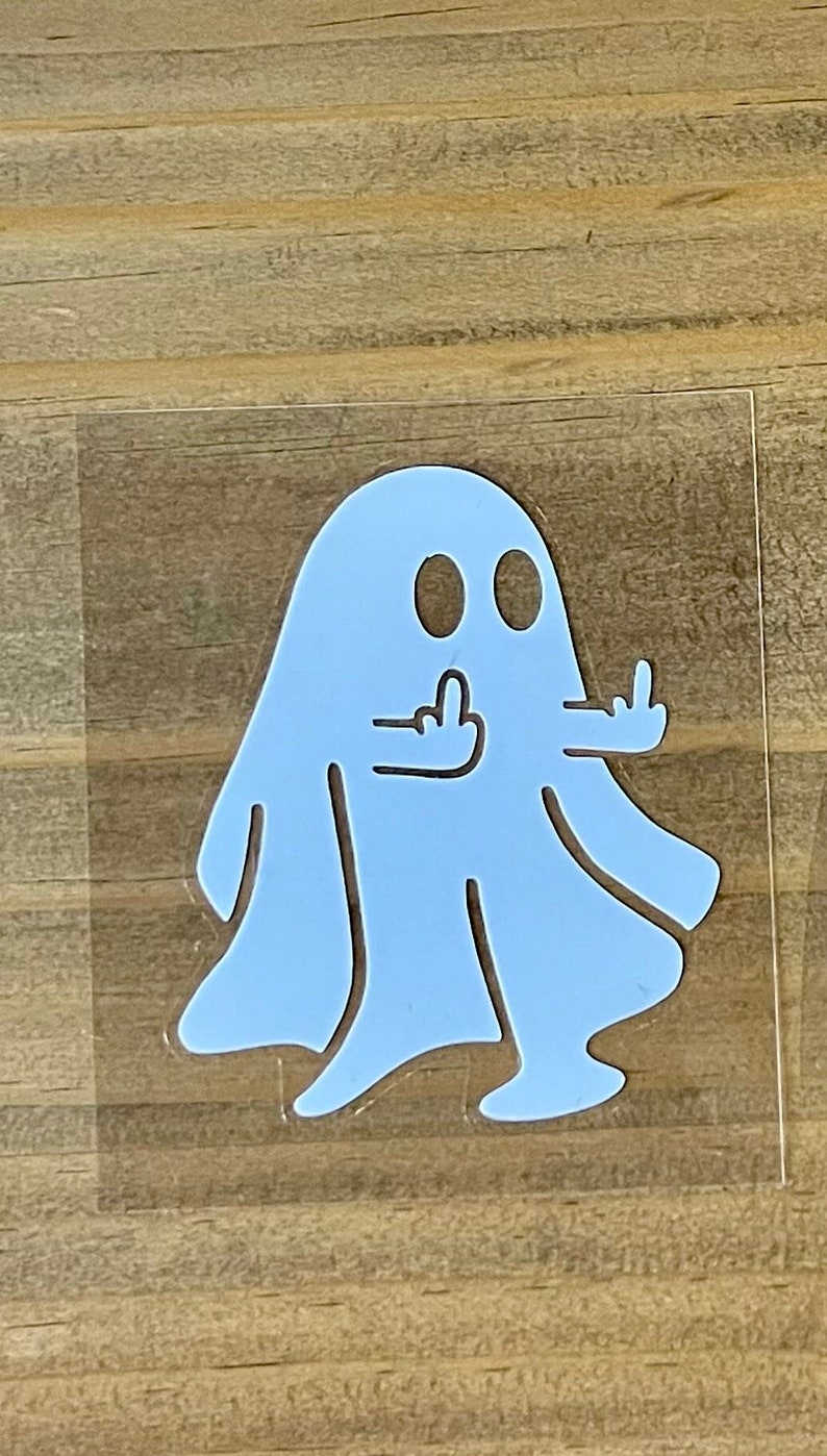 Ghost Middle Finger Decal Holographic Metallic Halloween - Etsy