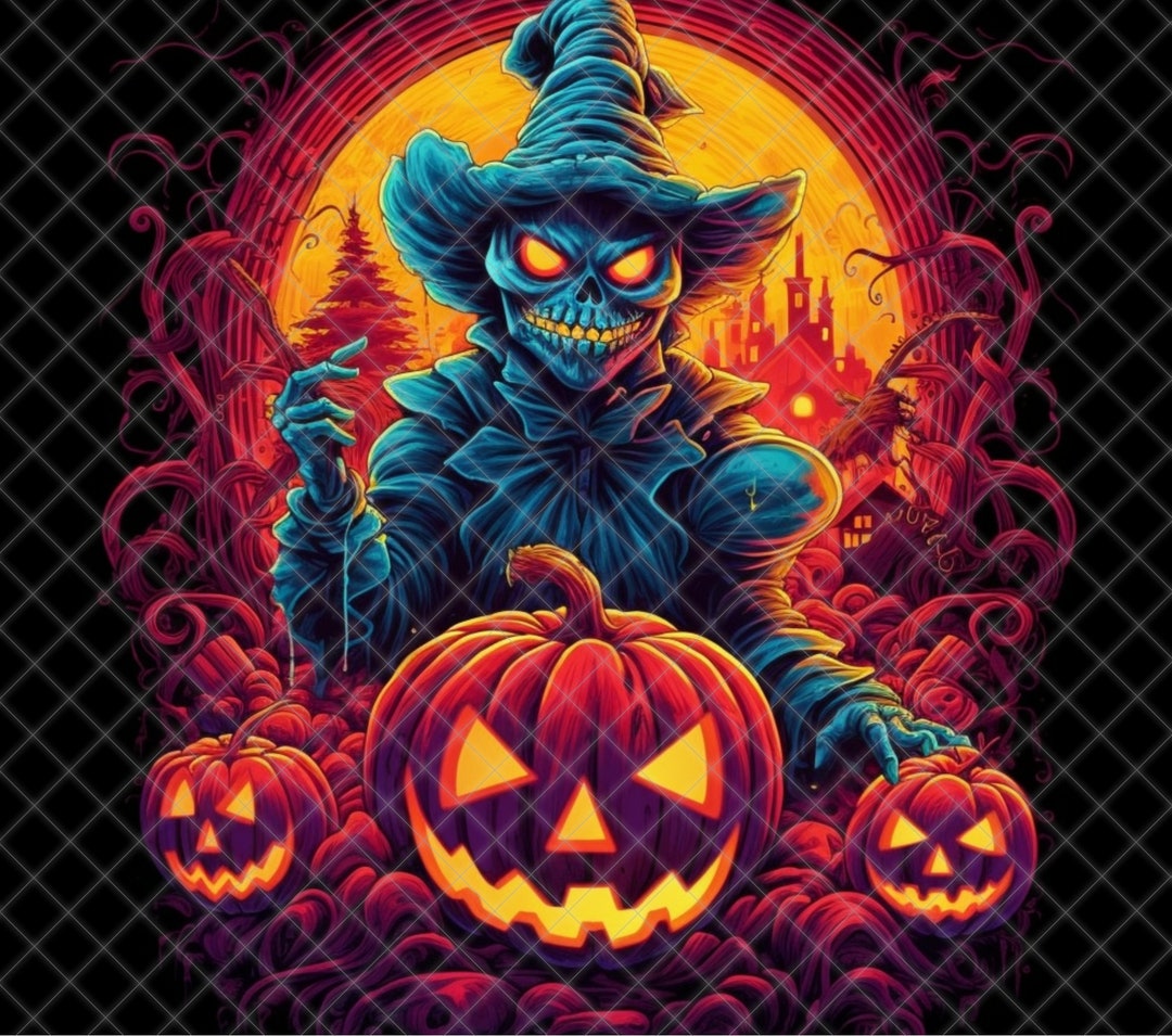 Scary Witch Skeleton Halloween Jack O Lanterns Pumpkins - Etsy