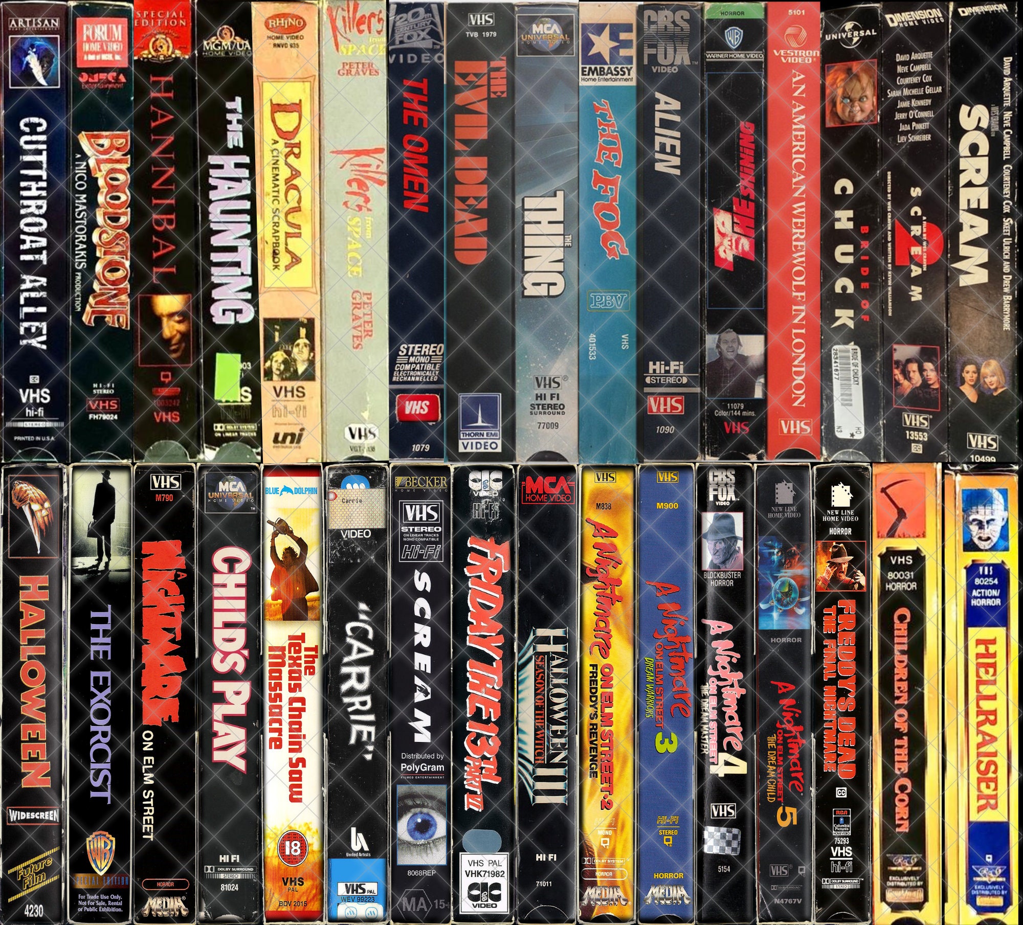 VHS Horror Scary Tapes 20oz Skinny Tumbler Custom Sublimation - Etsy