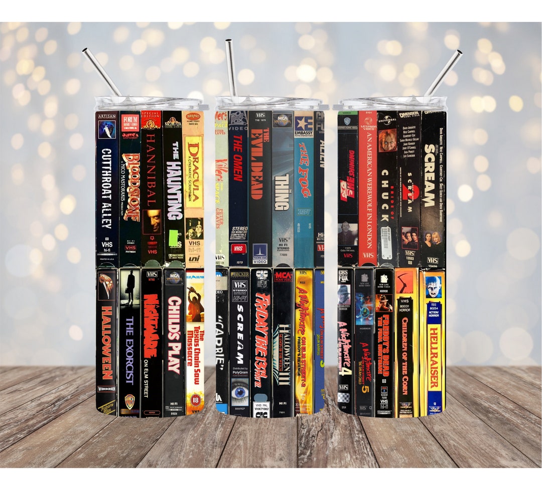 VHS Horror Scary Tapes 20oz Skinny Tumbler Custom Sublimation - Etsy