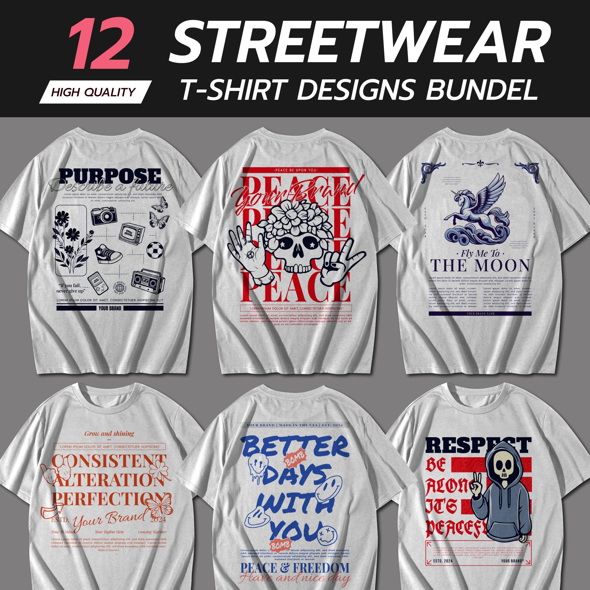 Streetwear Premium Designs | Streetwear T-shirt | Y2k Streetwear ...