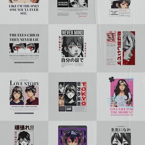 Japanese Streetwear Designs | Anime T-shirt Designs Bundle | Anime ...