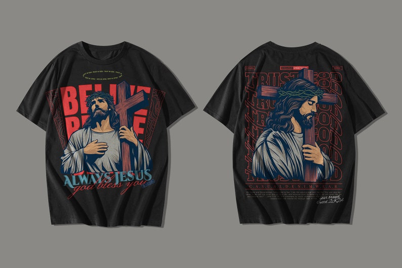 Christian Streetwear T-shirt Designs: Editable AI EPS Bundle - Etsy