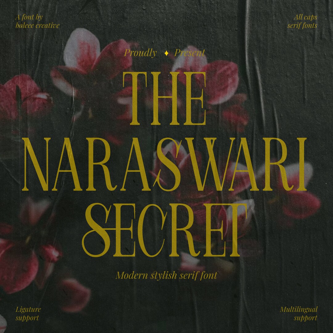 Naraswari Font: Retro Serif With Ligatures (OTF, TTF, Woff) - Etsy