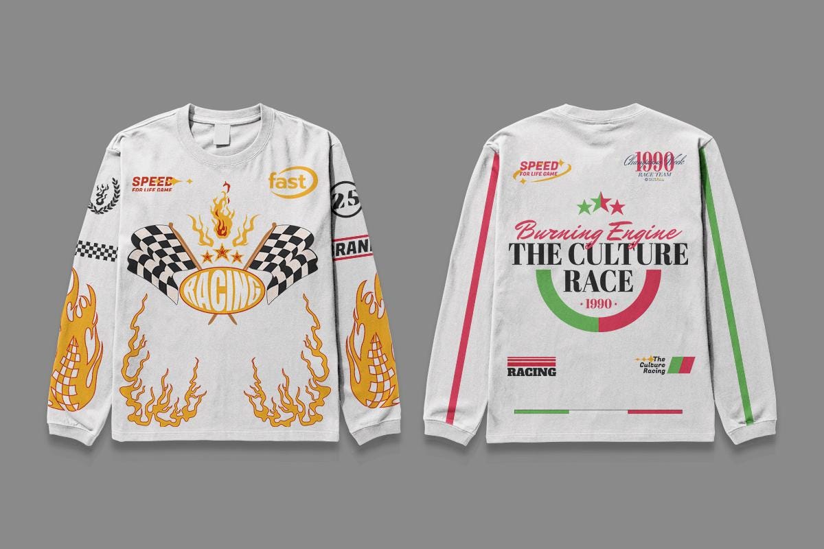 Racing Team T-shirt Designs Bundle: Motorsport Streetwear (digital ...