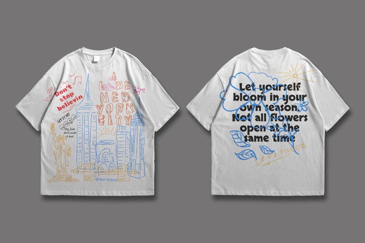 Typography T-shirt Designs Bundle: Editable Streetwear Templates (AI ...