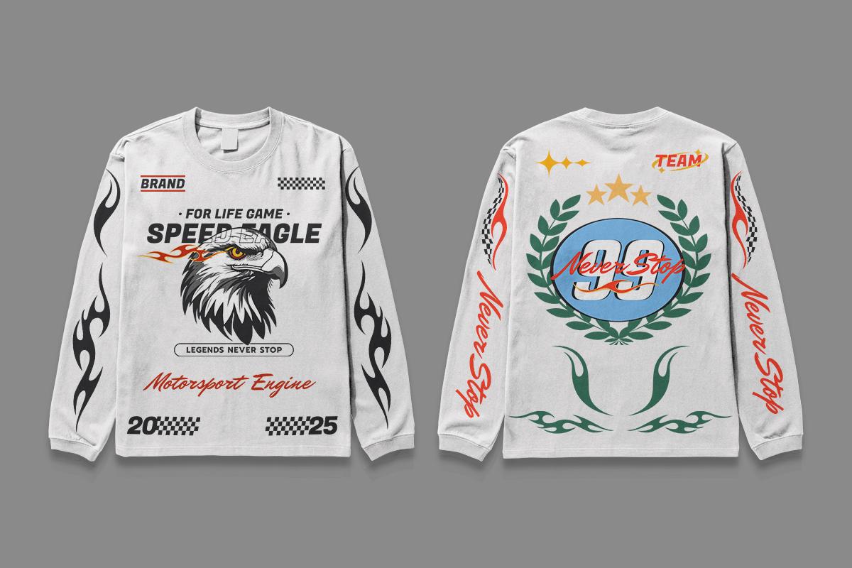 Racing Team T-shirt Designs Bundle: Motorsport Streetwear (digital ...