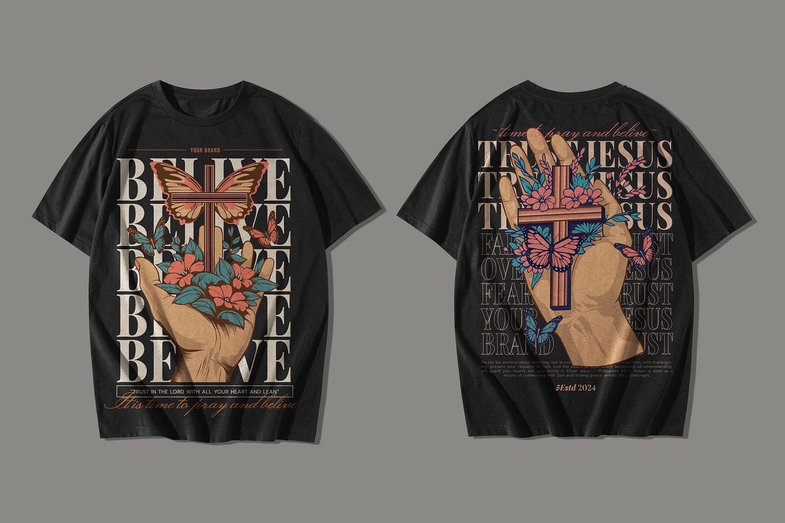 Christian Streetwear T-shirt Designs: Editable AI EPS Bundle - Etsy