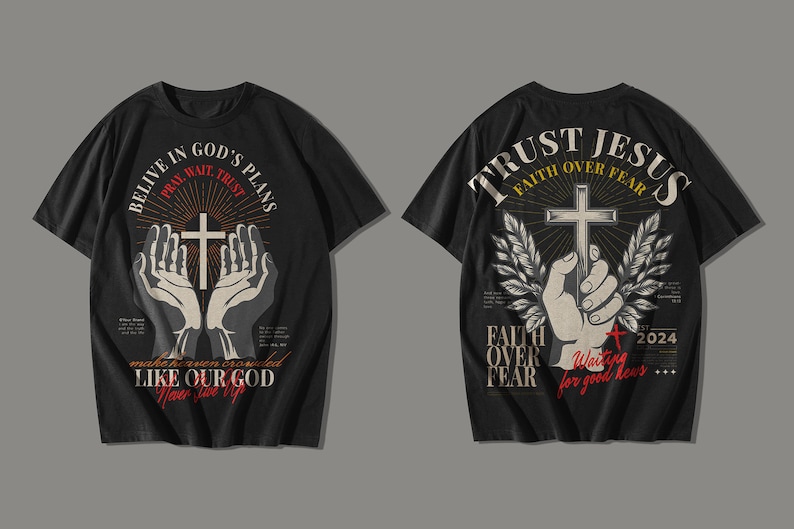 Christian Streetwear T-shirt Designs: Editable AI EPS Bundle - Etsy